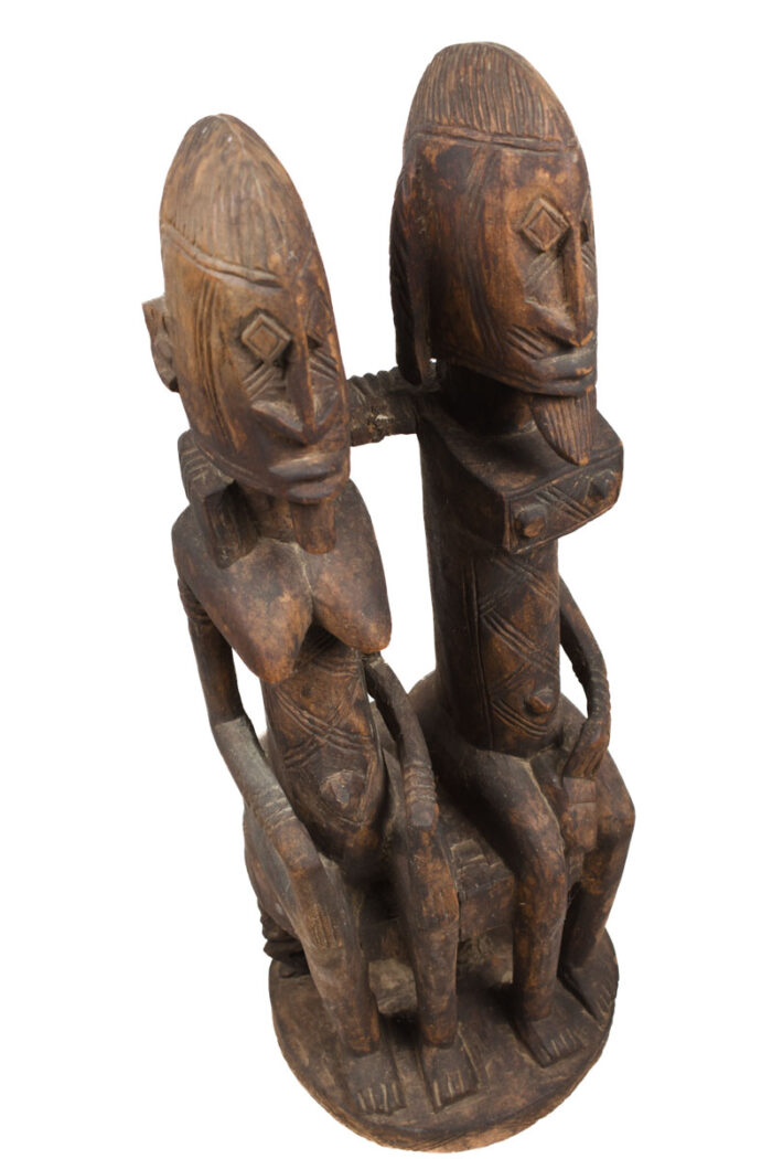 Seated couple - Wood - Dogon - Mali - Asian African Art